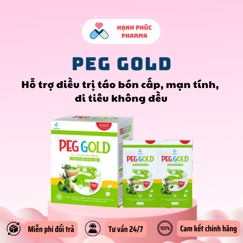 PEG GOLD - Bổ trợ nhuận tràng, thông qua hành động thẩm thấu, điều hòa ...