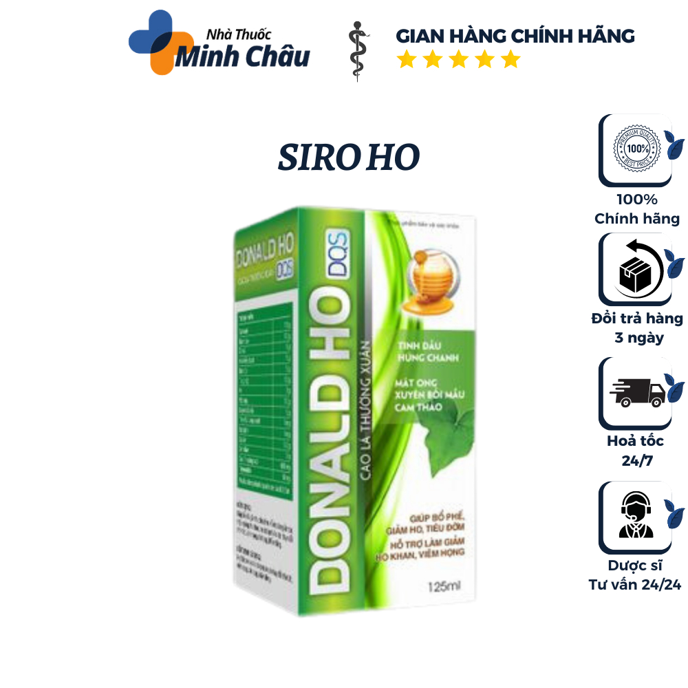 Siro ho Donald 125 ml - nguồn gốc từ thảo dược, tác dụng lên đường hô ...