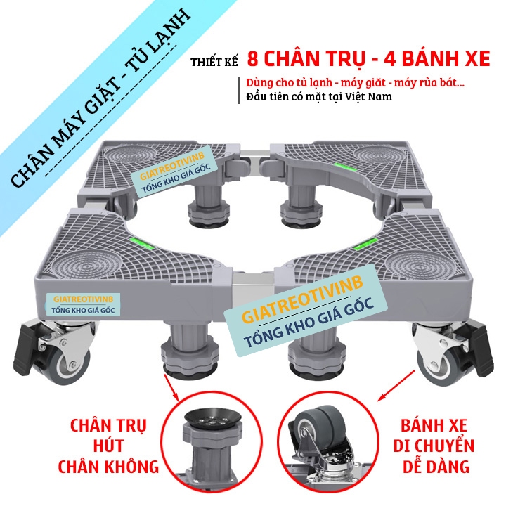 Chân máy giặt , tủ lạnh / Kệ Máy Giặt Tủ lạnh 4 / 8 / 12 Trụ đứng / 4 ...