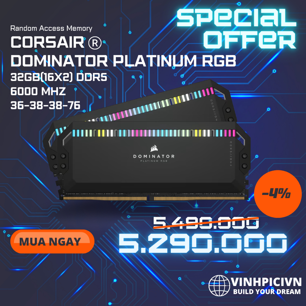 Ram Corsair Dominator Platinum RGB 32GB 6000Mhz DDR5 (2x16GB) CMT32GX5M2X6000C36 [NEW] | Shopee ...
