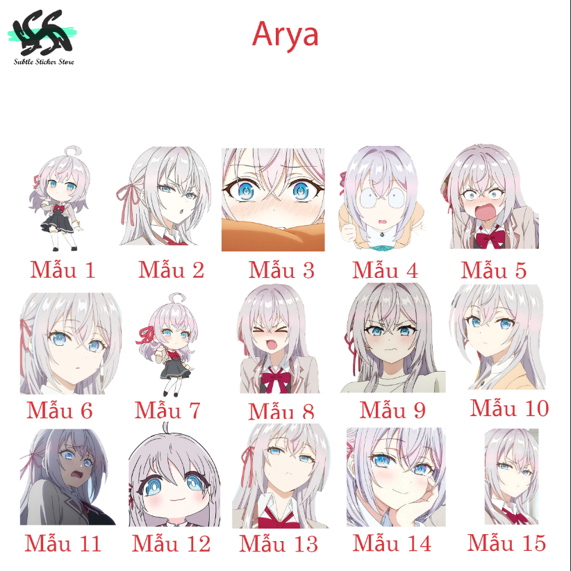 [Arya bàn bên] - Set 10/15 Sticker Alisa Mikhailovna Kujo / Alya / Arya ...