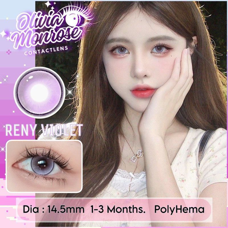 Lens DouYin RENNY Tím Giãn Tròng Có Cận Từ [ 0 - 7 ] ĐỘ ( Tặng khay ...