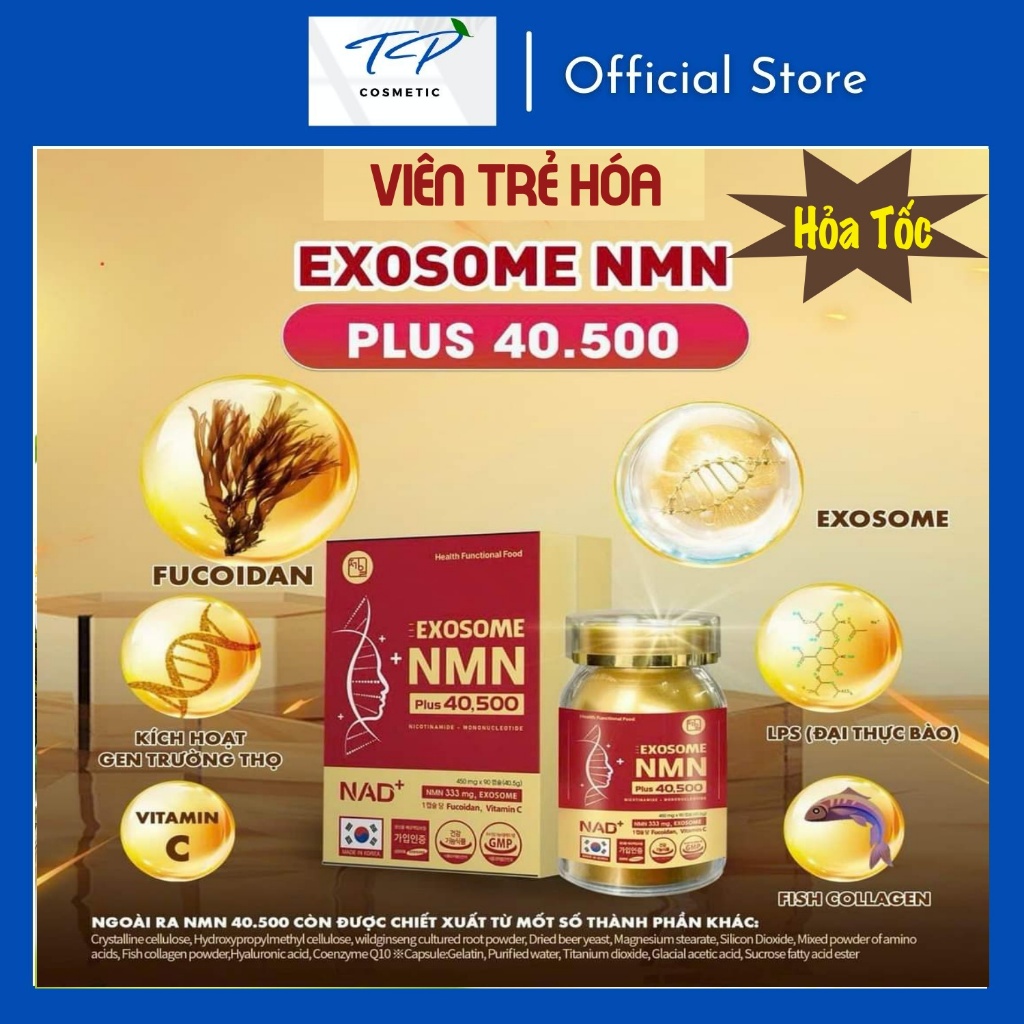 Viên uống Hàn Quốc Exosome NMN Plus 40.500 - 90 viên giúp tăng cường sức khỏe, trẻ hóa da ...