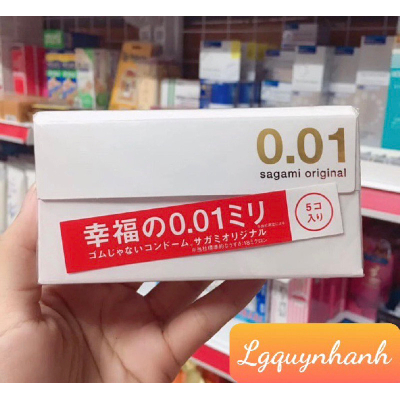 Bao cao su Sagami 0.01 Nhật Bản- siêu mỏng hộp 5 chiếc | Shopee Việt Nam