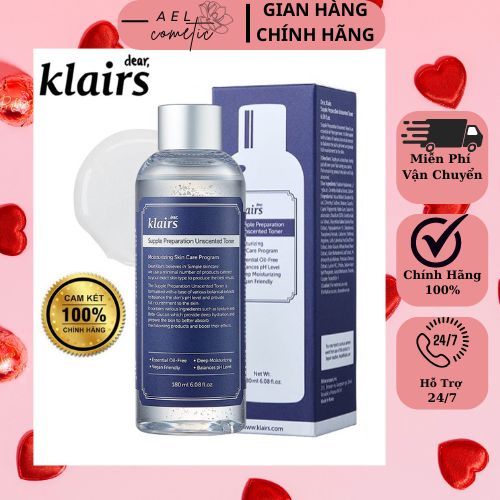 Toner Klairs 180ml phục hồi da dưỡng da trắng sáng giúp giảm mụn cấp ẩm ...