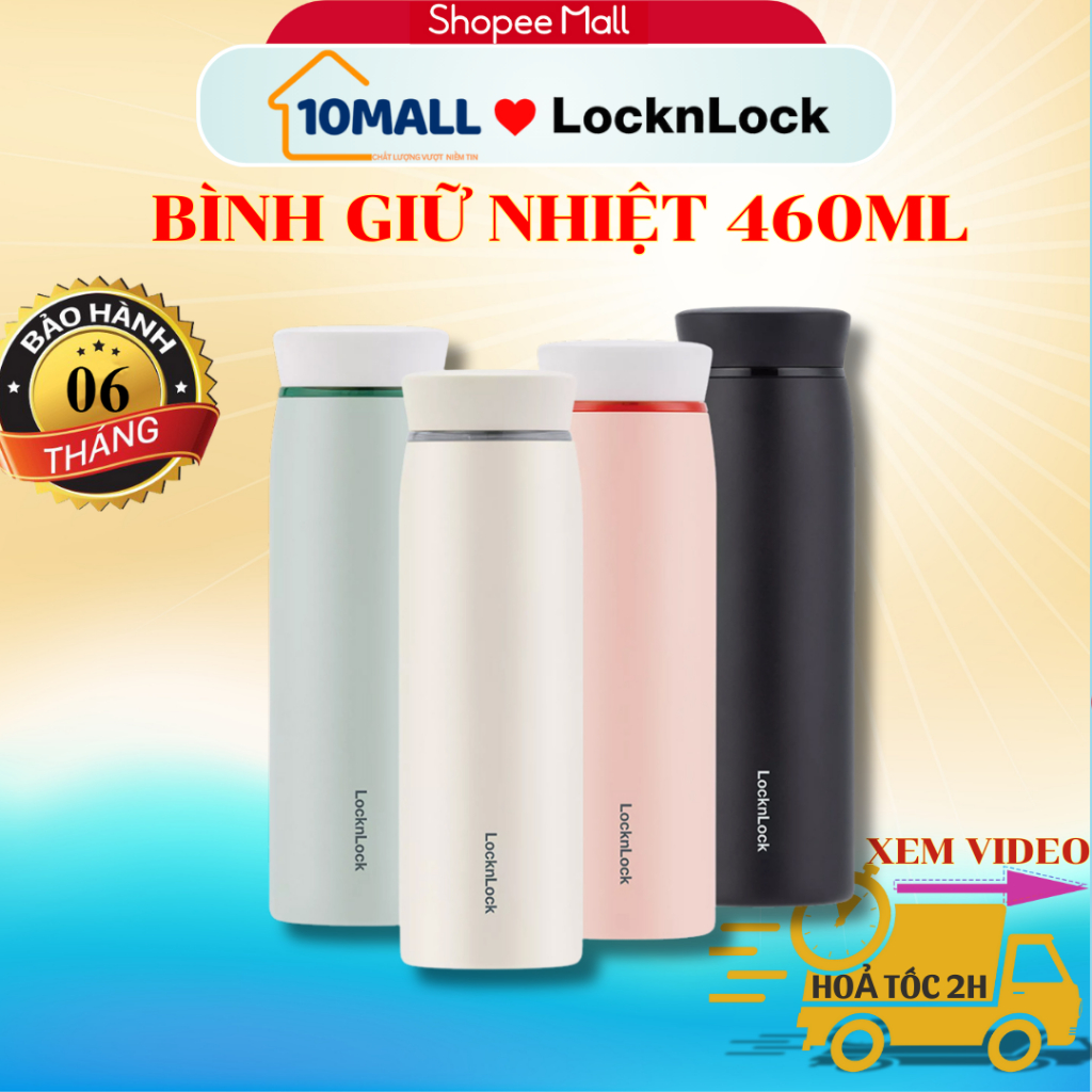 Bình giữ nhiệt 460ml LHC4244IVY LocknLock Feather Light Ring Trắng Có ...