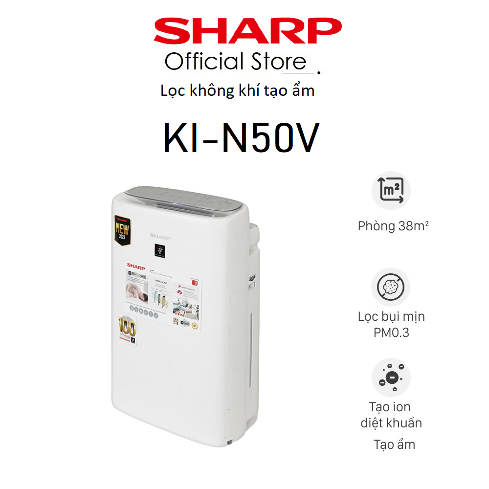 Máy lọc không khí tạo ẩm Sharp KI-N50V-W - Bảo hành 12 tháng chính hãng ...