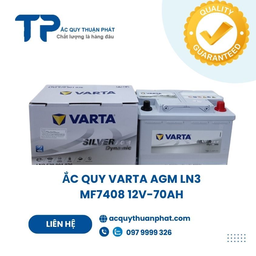 Ắc quy Varta khô AGM LN3 570901076 12V-70AH chuyên dùng cho các dòng xe Mercedes, BMW, Audi ...