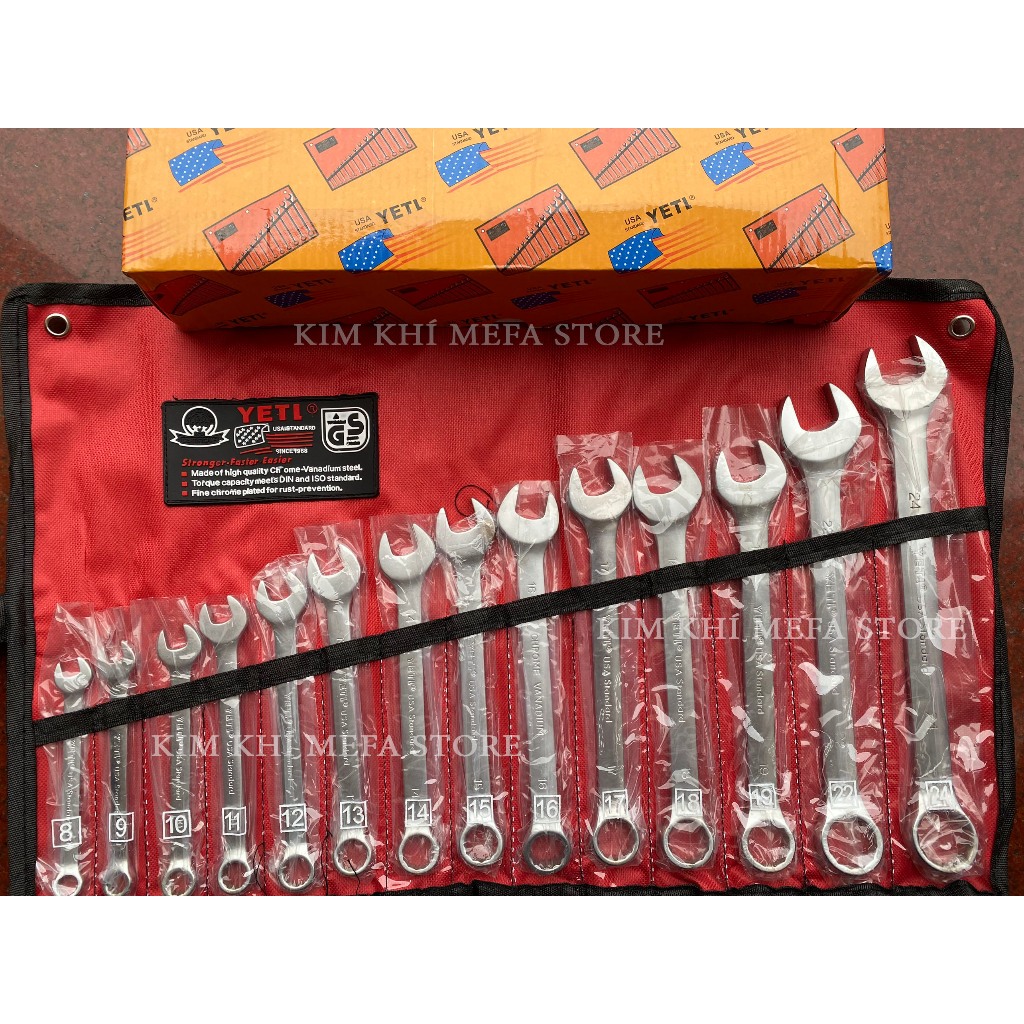 Bộ cờ lê YETI 14 chi tiết tiêu chuẩn USA 8-24 mm | Shopee Việt Nam