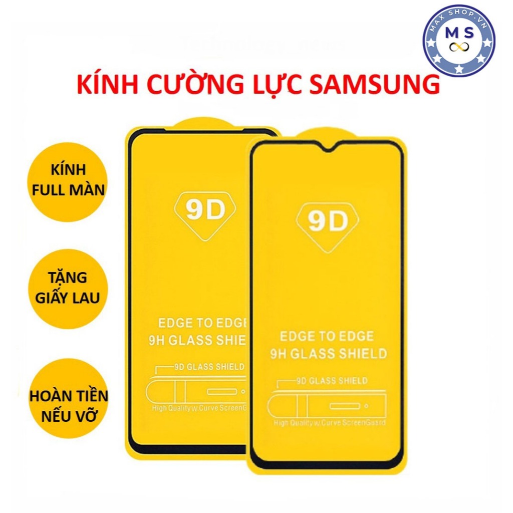 Kính cường lực Full màn hình cho Samsung A01/A02/A02s/A03/A04/A04s/A05/A05s/A6 2018/A6+/A8/A8 ...