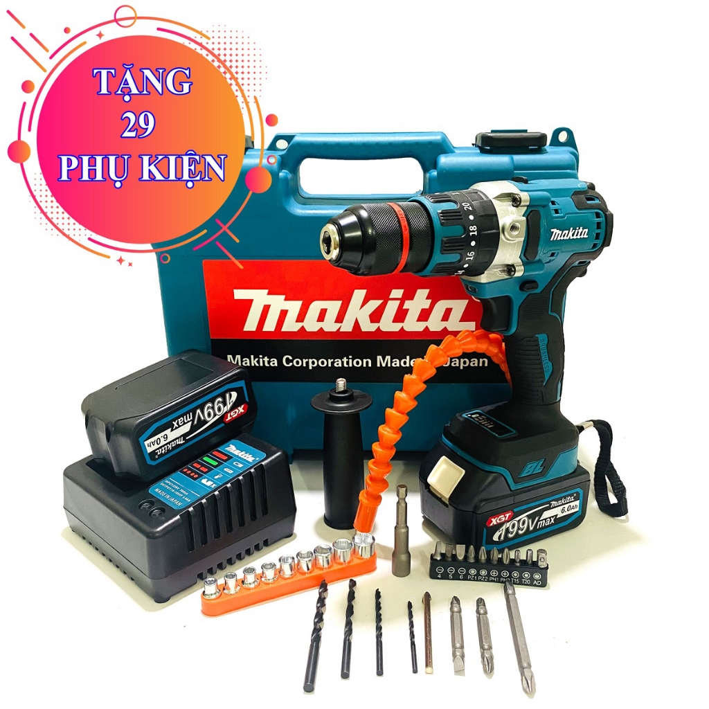 [Tặng 29 Phụ Kiện] Máy Khoan P.l.N Makita 199V Lõi Đồng, Không Chổi ...