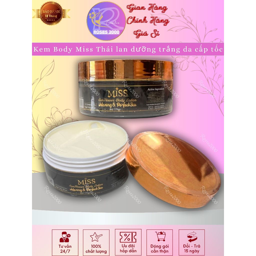 Kem Body Miss Thái Lan Dưỡng Trắng, Makeup, Chống Nắng 170g ( Hàng ...