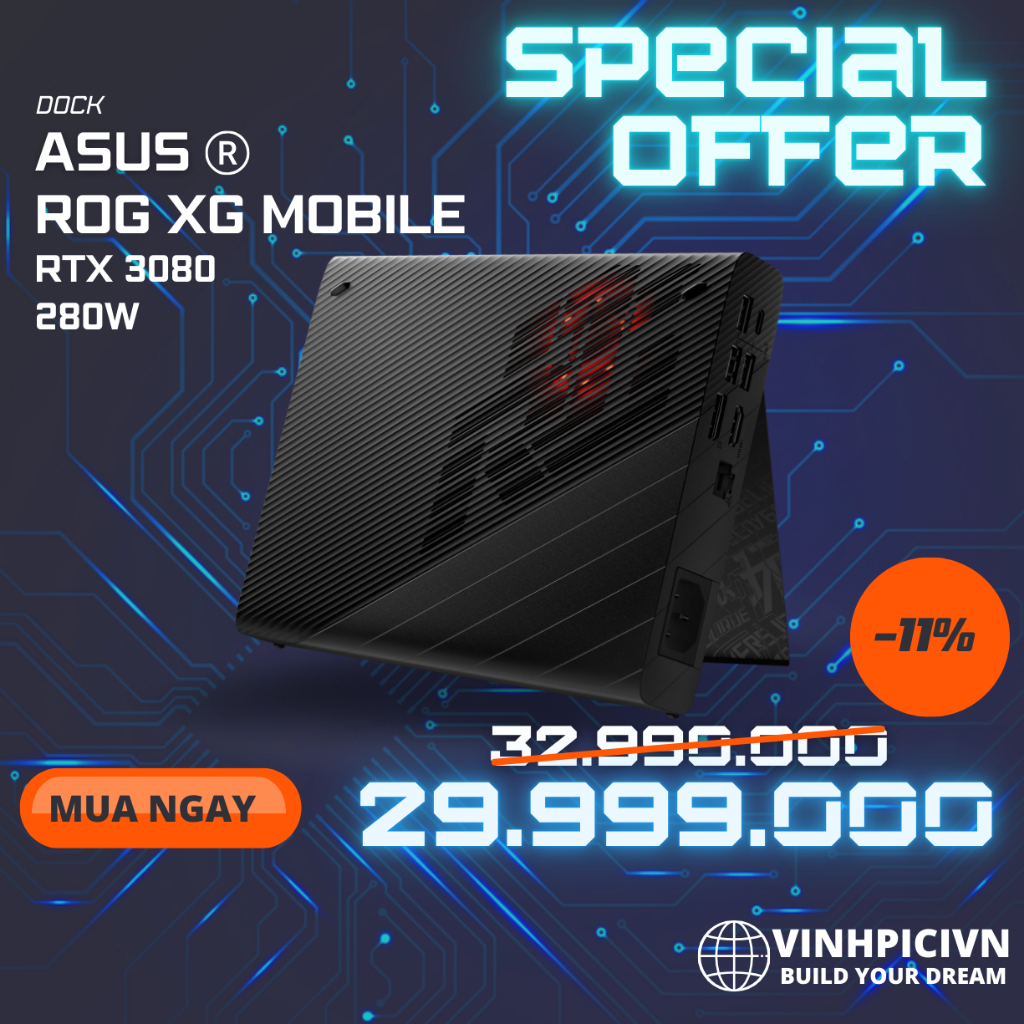 EGPU Asus ROG XG Mobile NVIDIA GeForce RTX 3080 Laptop GPU 16G GDDR6 ...