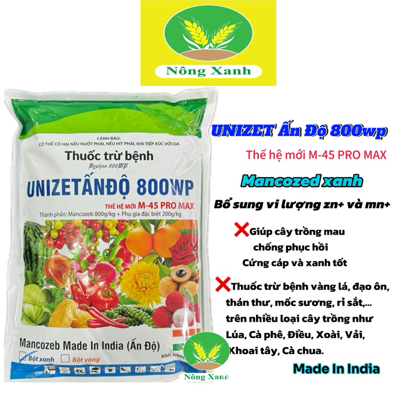 Trừ bệnh : mancozeb xanh 80wp 1kg - Unizeb M - 45 80 wp - UNZEB 1KG ...
