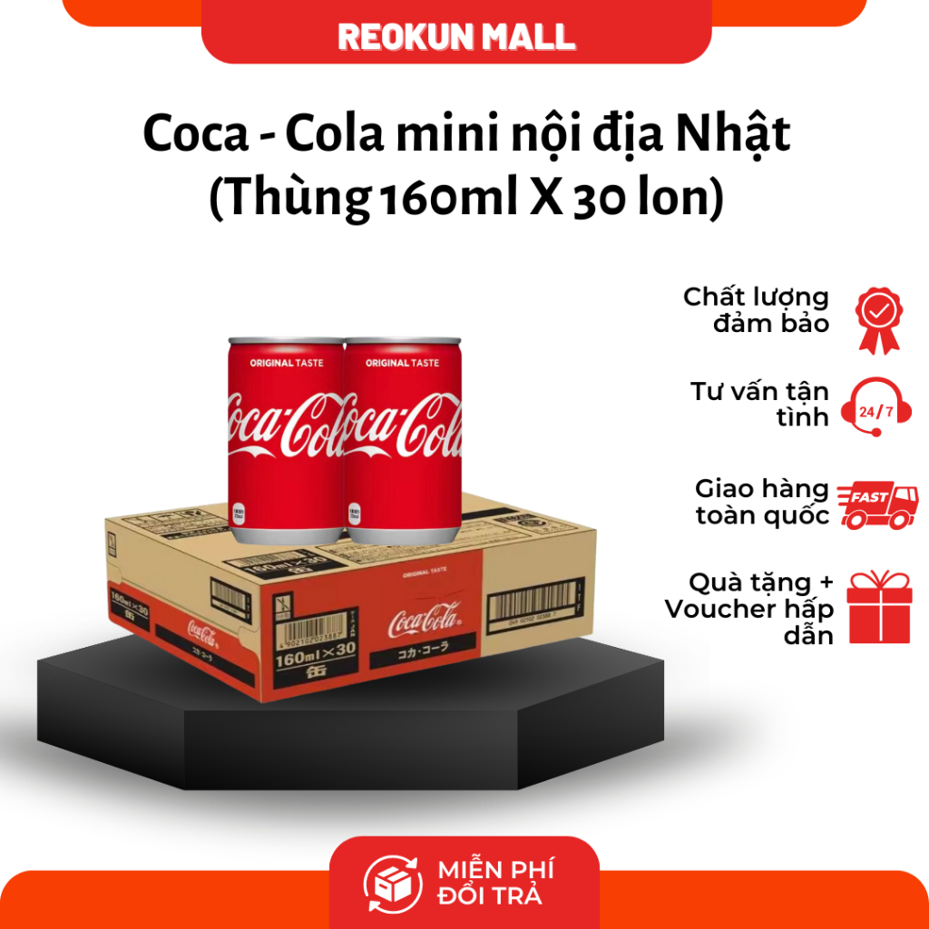 Nước ngọt Coca Nhật phiên bản nhí mini lon 160ml - Thùng 30 lon | Shopee Việt Nam