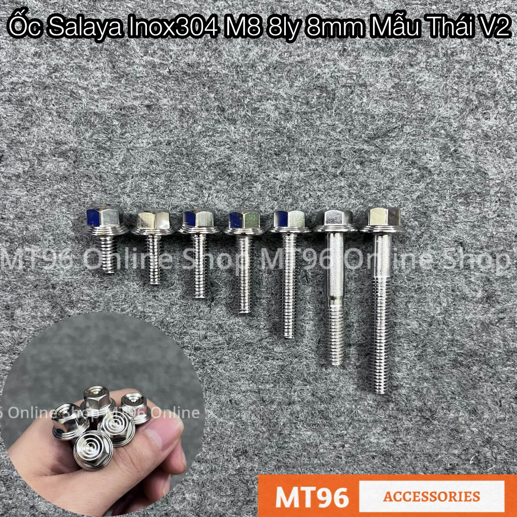 Ốc Salaya Inox 8ly 8li (8mm, M8) Mẫu Thái V2 Lắp Nhiều Vị Trí Chuẩn ...