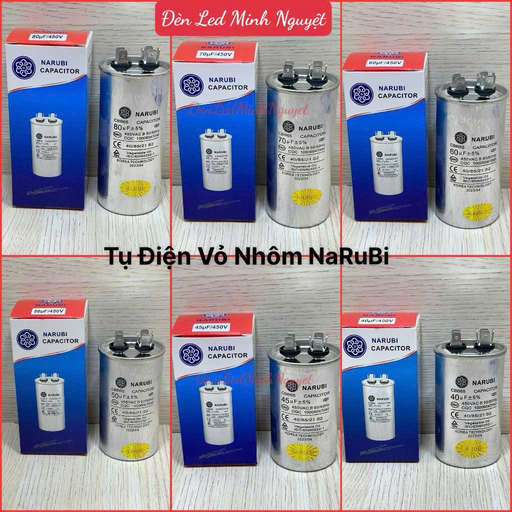 Tụ Nhôm NaRuBi Cao Cấp Tụ Máy Nén Điều Hòa 450VAC 10UF Đến 120UF ...