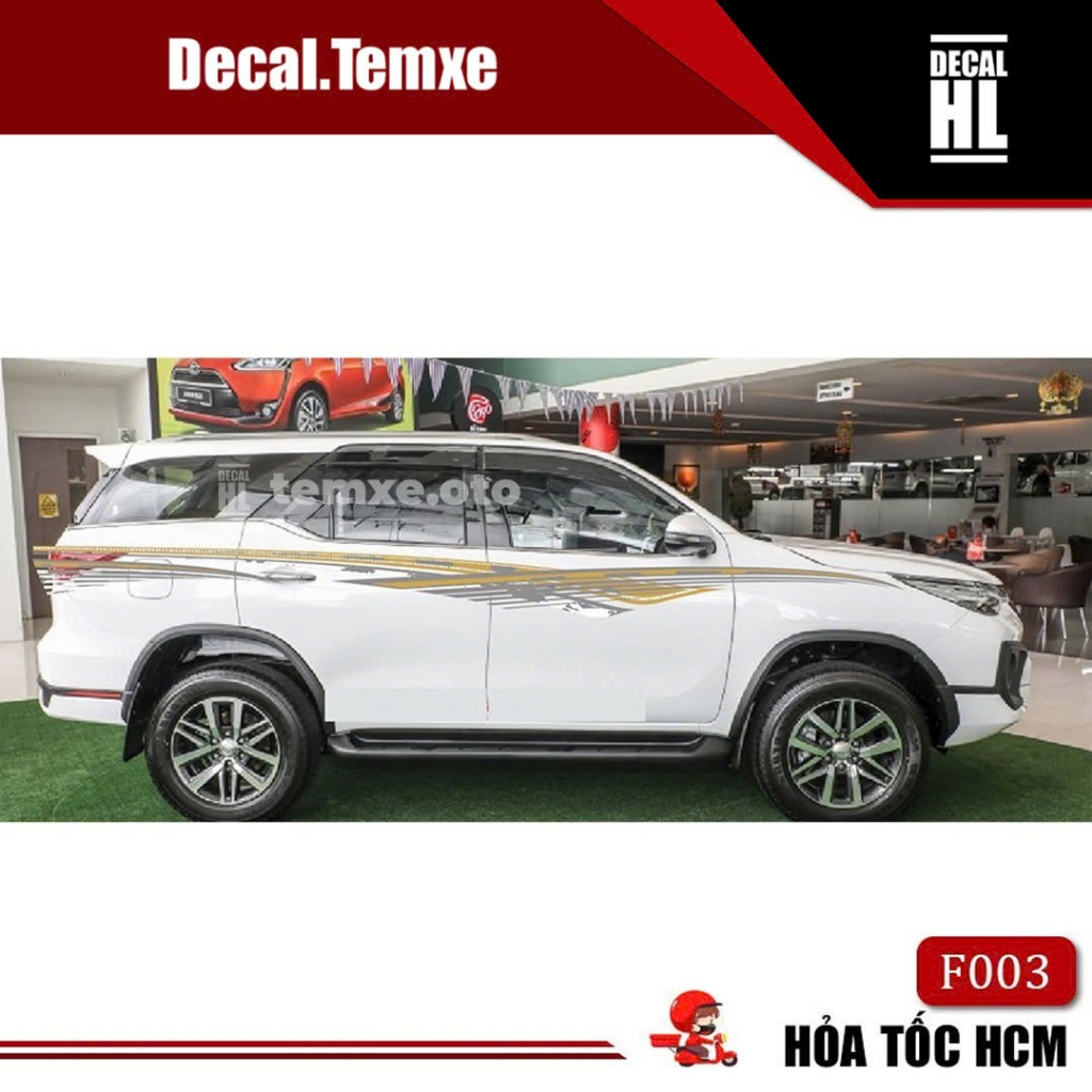 Bộ tem dán trang trí hông xe Fortuner , Innova F003 các dòng xe 7 chỗ ...