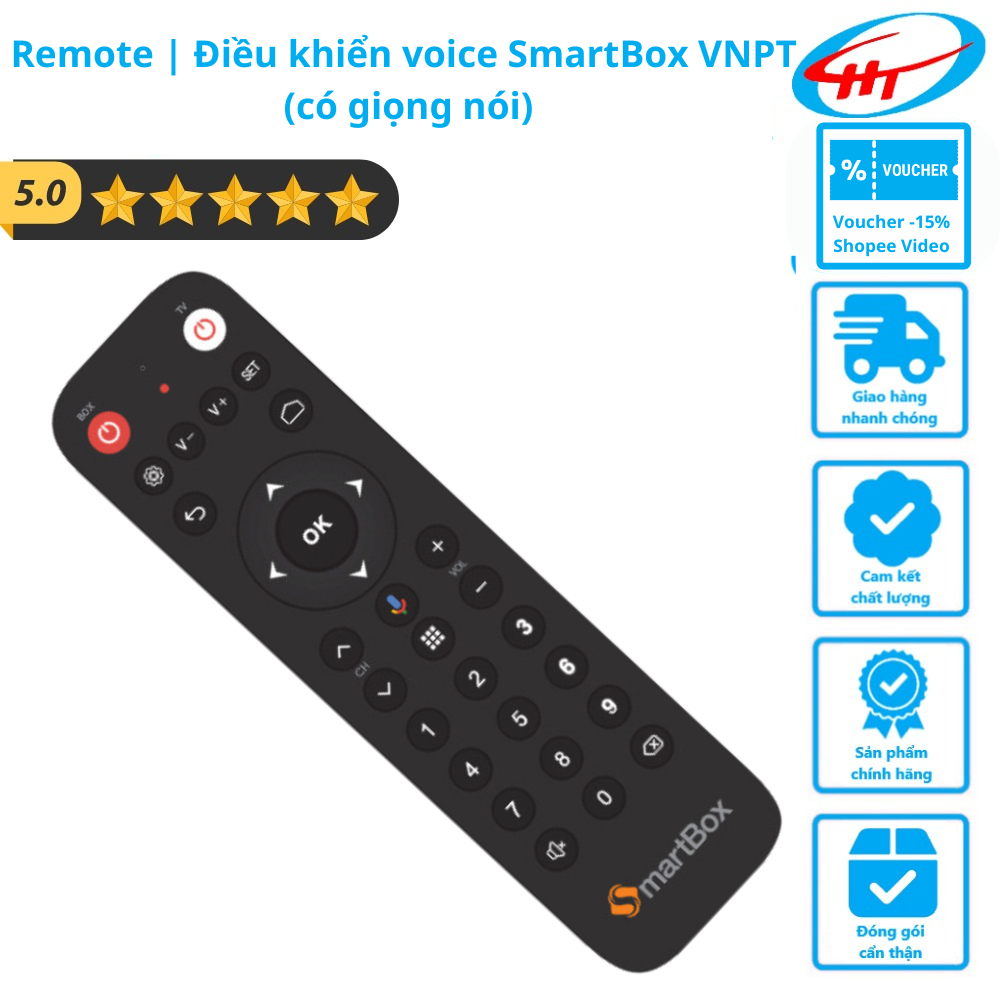 [Tặng kèm Pin] Remote | Điều khiển voice SmartBox VNPT (có giọng nói ...
