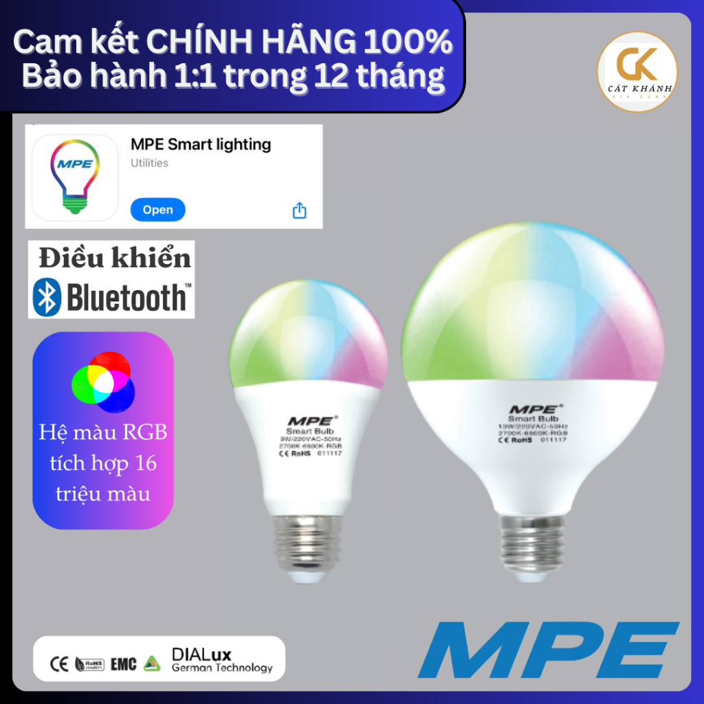 [Điểu khiển Bluetooth] Bóng LED buld thông mình 9W/ 13W, RGB 16 triệu ...
