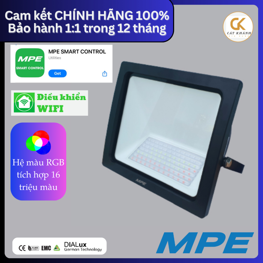 [Điểu khiển Wifi] Led pha thông mình 6W/9W/12W/18W/24W, RGB 16 triệu ...