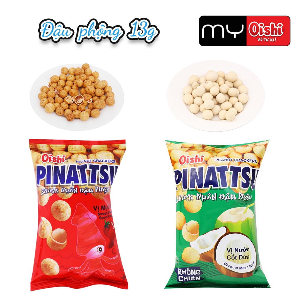 Snack Đậu Phộng Pinatsu Siêu Xốp Oishi 10 gói x 13gr | Shopee Việt Nam