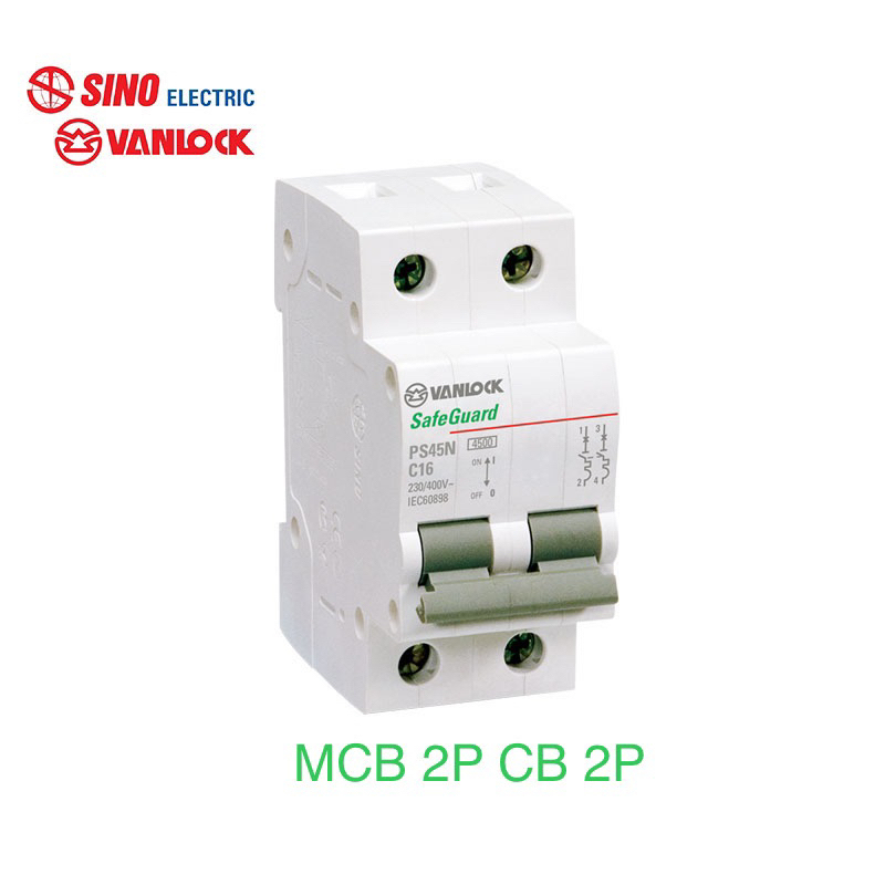 [Chính Hãng] Aptomat, Cầu dao tự động, MCB, CB 2Pha dòng cắt 4,5kA SINO PS45N - Điện nước Minh ...