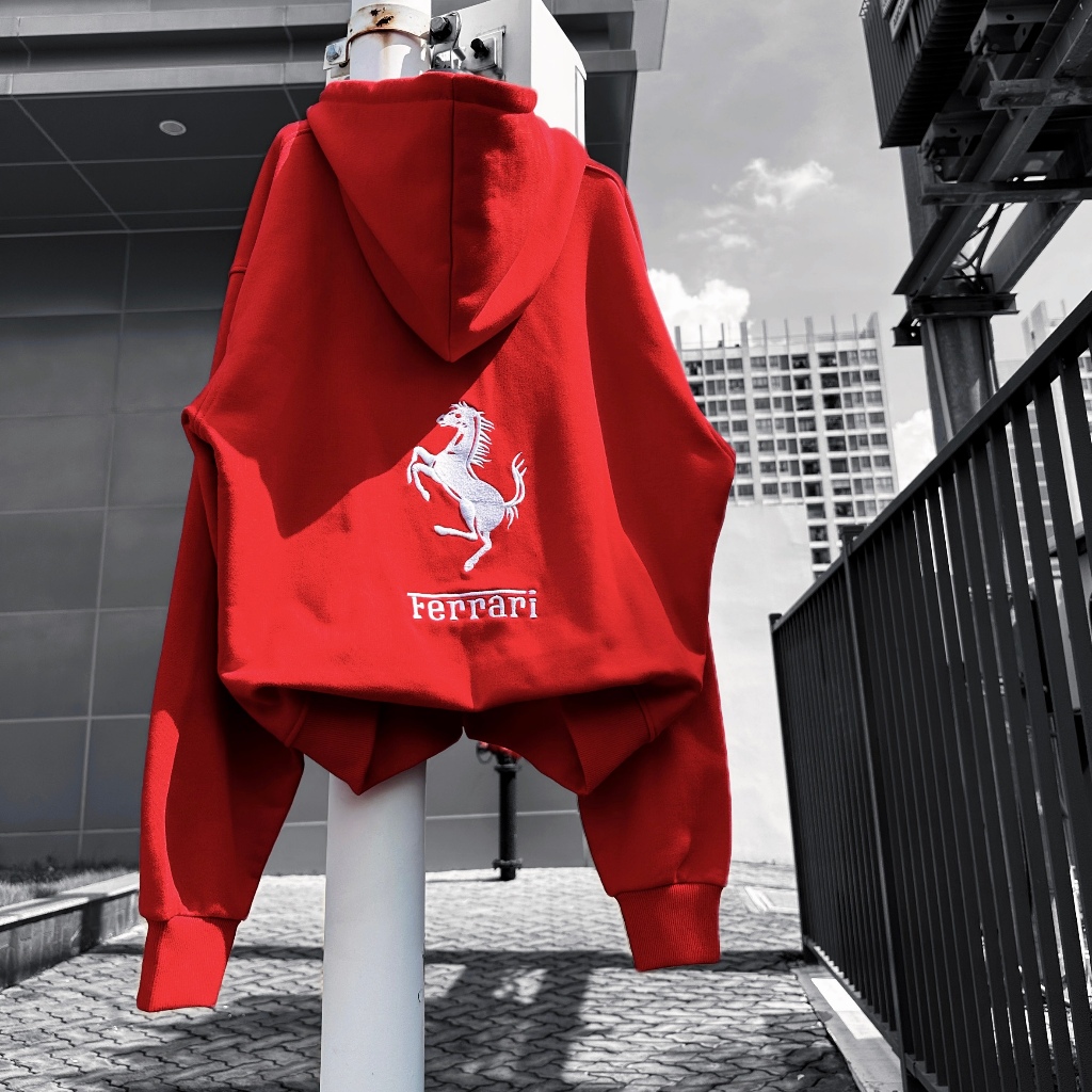 Áo Hoodie Zip FERRARI Full Hình Thêu Cao Cấp Sắc Nét, Áo Hoodie Nam Nữ ...