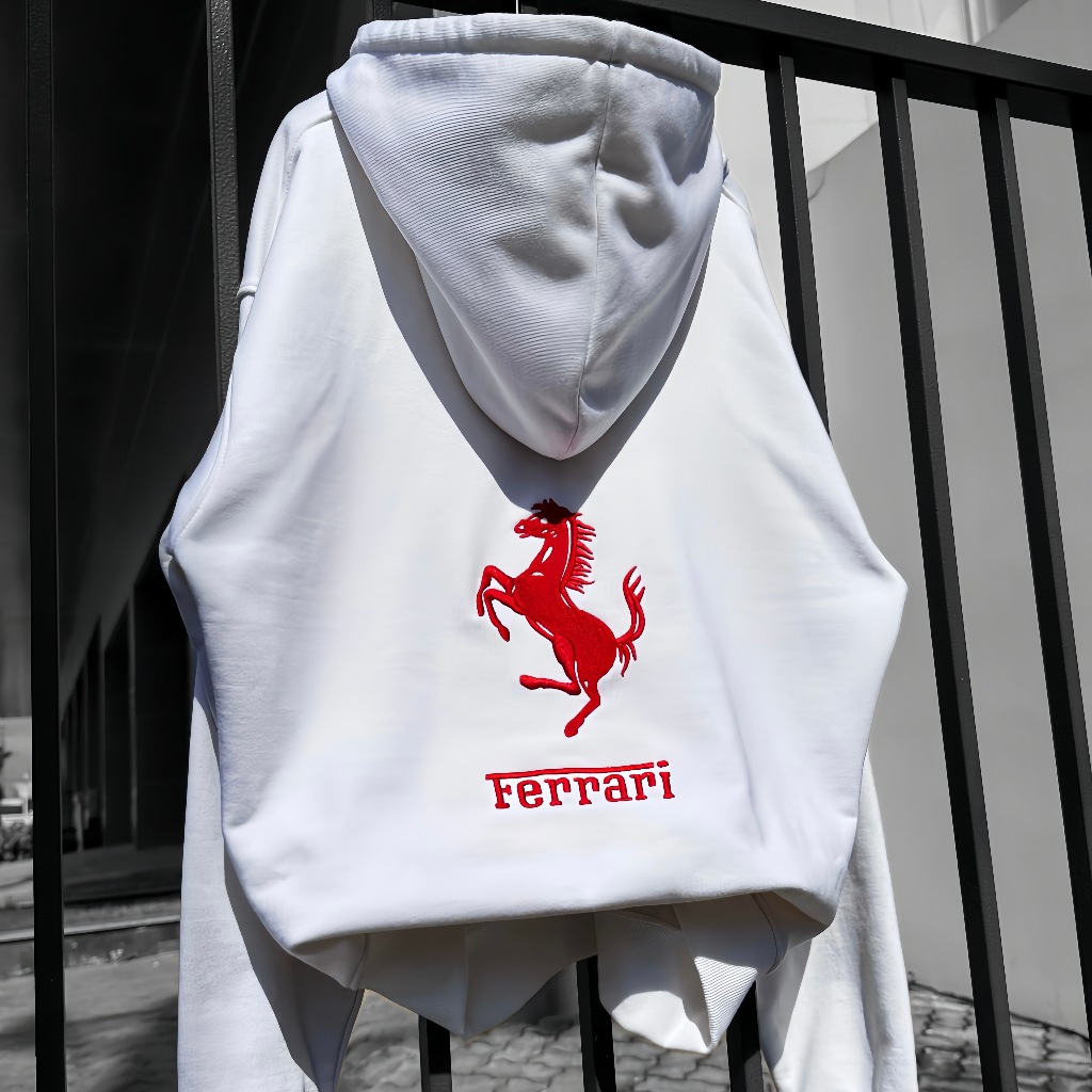 Áo Hoodie Zip FERRARI Full Hình Thêu Cao Cấp Sắc Nét, Áo Hoodie Nam Nữ ...