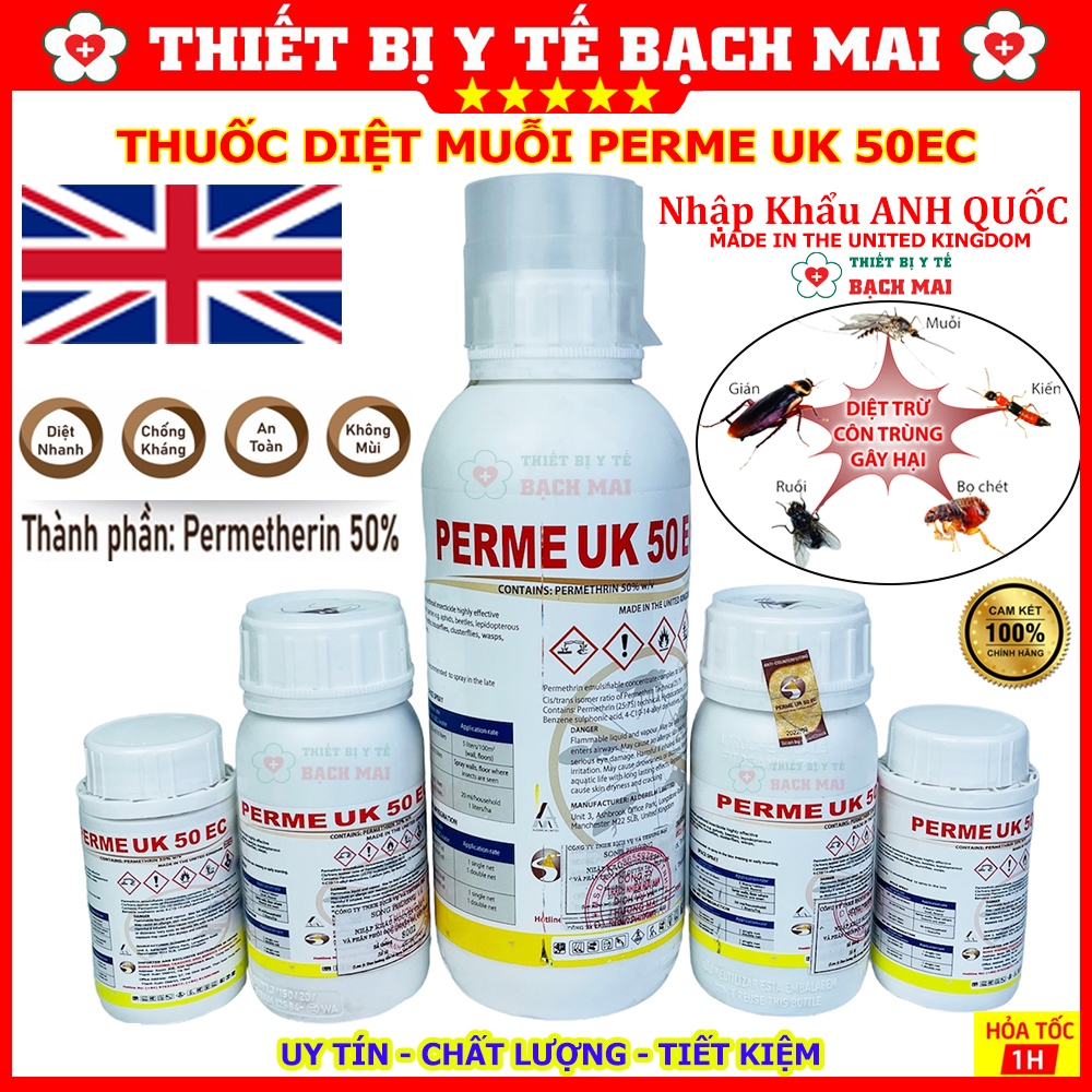Thuốc Diệt Muỗi PERME UK 50 EC - Diệt Côn Trùng Gây Hại Muỗi, Ruồi, Kiến, Gián, Bọ Chét - Nhập ...