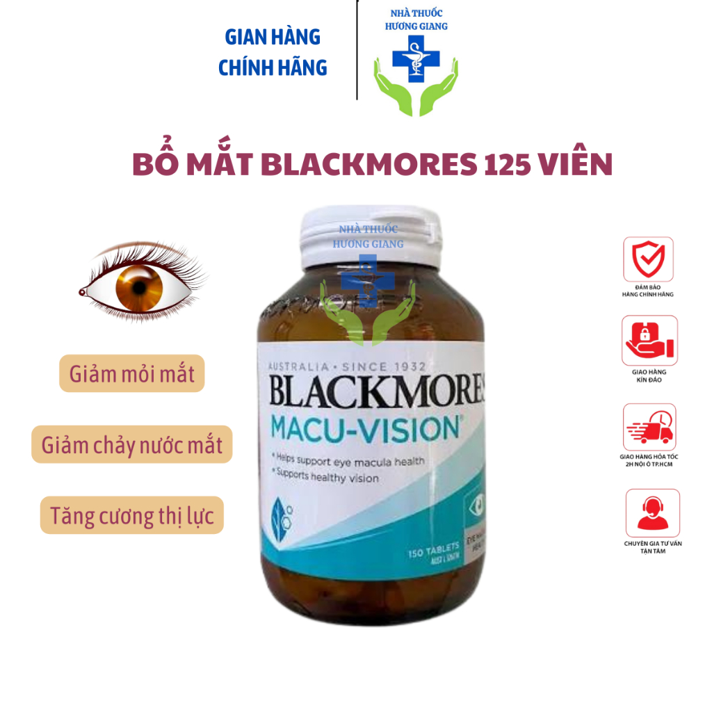 Viên Uống Bổ Mắt Blackmores Macu Vision 125 Viên- bổ mắt, tăng cường thị lực, giảm mỏi mắt ...