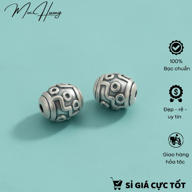 [S925] Charm bạc 3D DZI dạng ngắn - MH999 MOCHUONG JEWELRY | Shopee Việt Nam