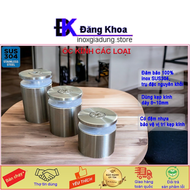 Ốc bắt kính cầu thang Z304 , ốc kính trụ đặc phi 38 , bọ bắt kính cường ...