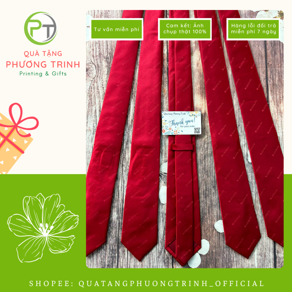(PT002) Caravat / Cà vạt nam Agribank màu đỏ đô | Shopee Việt Nam