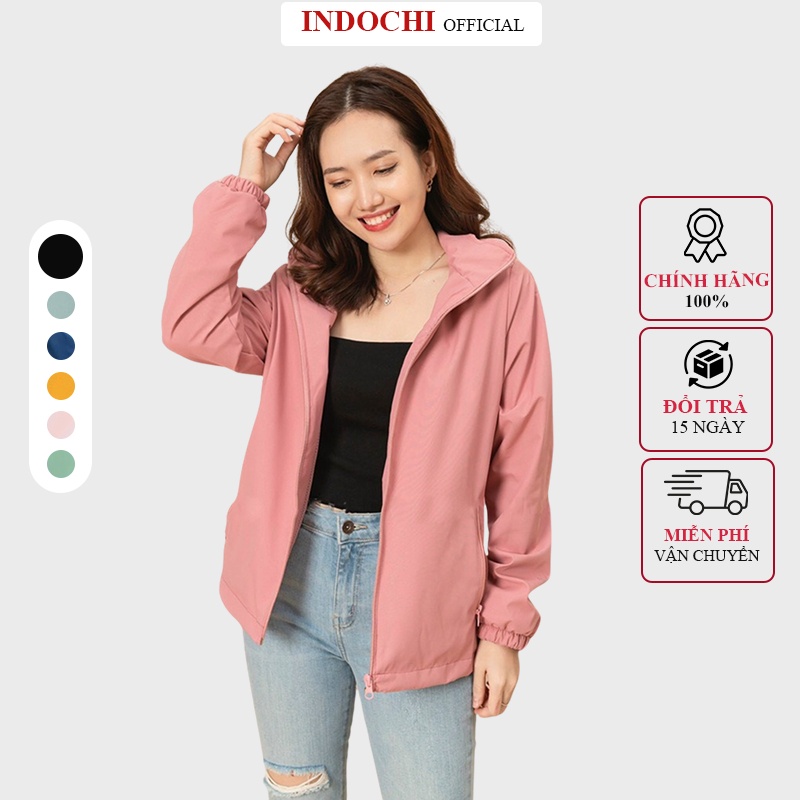 Áo khoác gió nữ INDOCHI giữ ấm tốt chống gió cản bụi hiệu quả, chống ...