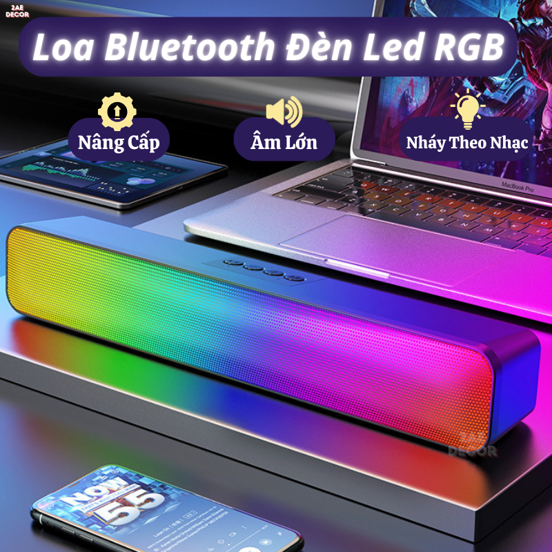 Loa máy tính bluetooth, loa pc gaming bass mạnh soundbar đèn led RGB ...