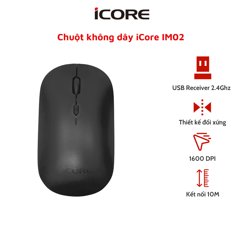 Chuột không dây iCore IM02 - HÀNG CHÍNH HÃNG | Shopee Việt Nam