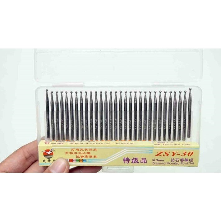 mũi mài điêu khắc kim cương hình tròn đầu nhỏ trục 3mm ZSY | Shopee Việt Nam