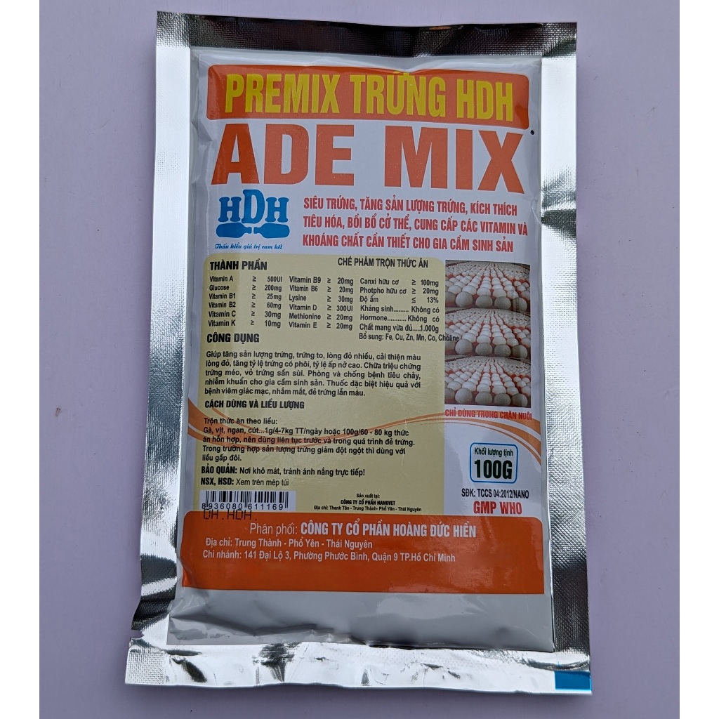 1gói ADE PREMIX 100g Siêu trứng, tăng sản lượng trứng cung cấp các ...
