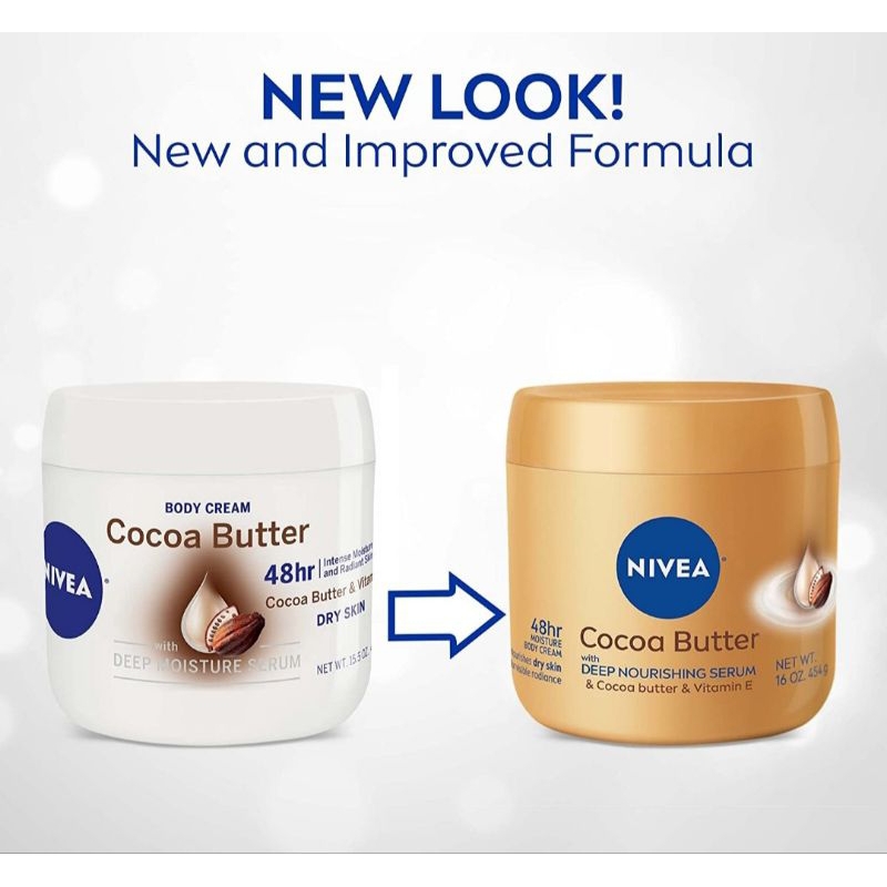Kem dưỡng thể NIVEA ( USA ) COCOA BUTTER 48H - Hàng nhập Mỹ. | Shopee ...