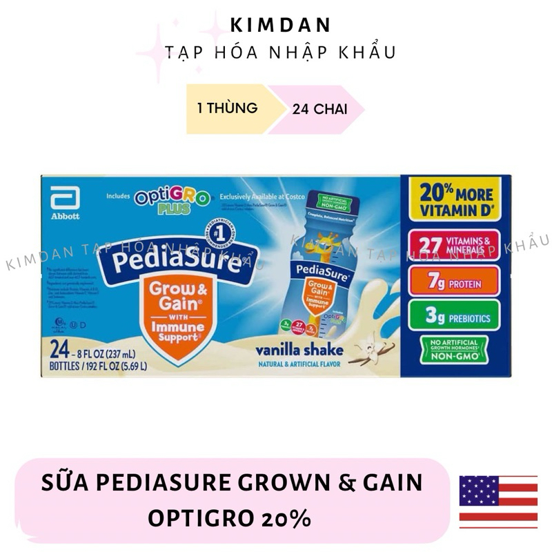 [DATE 2026/ THÙNG 24 CHAI] SỮA NƯỚC PEDIASURE OPTIGRO 20%, VANILLA NHẬP ...