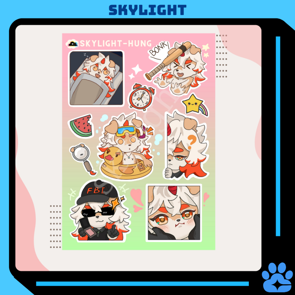 NO.02 HUNG - Sticker Furry Sheet A6 Decal chống nước | Shopee Việt Nam
