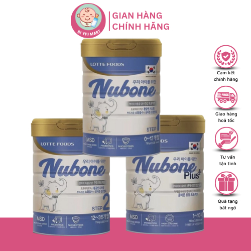 [ Date 2026 ] Sữa cao năng lượng Nubone Step 1,2 + Plus+ lon 750gr ...