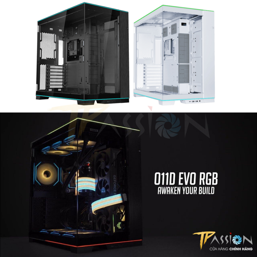 Vỏ case máy tính Lian Li O11 Dynamic EVO RGB Black / White Trắng ...