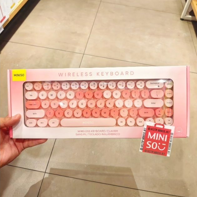 Bàn phím máy tính MINISO Fashion Wireless Keyboard Model SK676AG (Pink ...