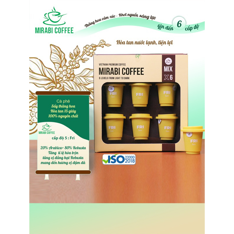 HỘP 6 viên ( ly )_ Mirabi coffee Cà Phê Arabica 20%+Robusta 80% (FRI ...