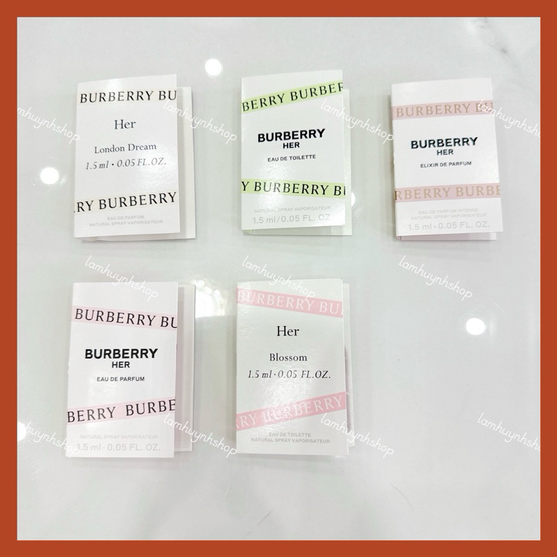 Vial Nước hoa nữ BURBERRY HER Edt - Edp - Elixir - London Dream ...