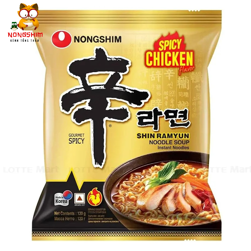 (5 Gói) Mì Shin Vị Gà Cay, Mì Nongshim Shin Ramyun Chicken, Mì Nongshim ...