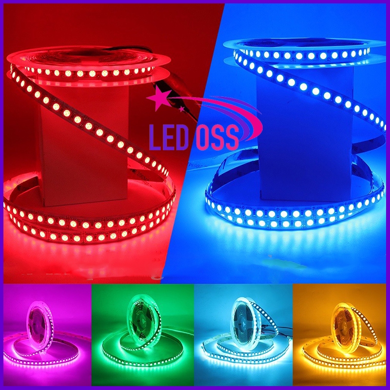 Cuộn led dây dán 5m điện 12V 2835 - 120 led Mét có keo dán 1 mặt đơn sắc đầy đủ các màu ...