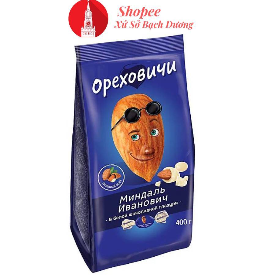 Kẹo socola trắng hạnh nhân Ivan 400g của Nga, Hàng nhập khẩu | Shopee Việt Nam